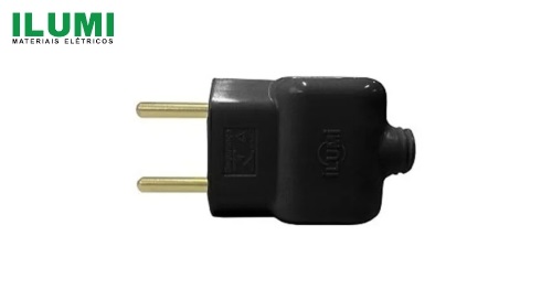 PLUG MACHO PTO 2P 10A 250V ILUMI | Trindade Distribuidora